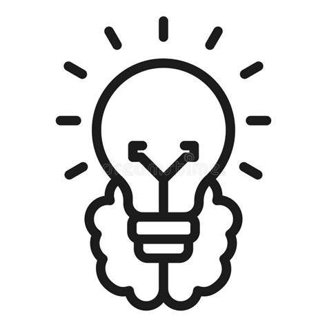 Idea Bulb Brain Icon Outline Vector Creative Lightbulb Stock Vector Illustration Of
