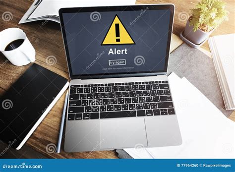 Alert Warning Notification Hack Signal Concept Stock Illustration