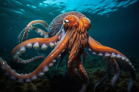 Premium Photo Squid Hunting With Its Tentacles Extended