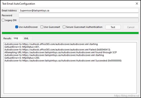 Outlook 2016 Autodiscover Implementation 250 Hello