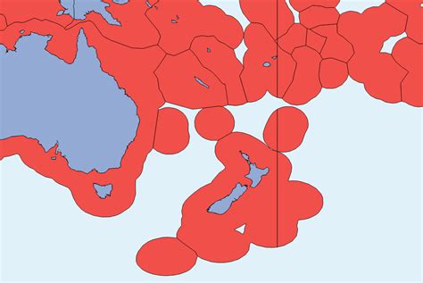 Coordinate System Dissolving Reprojected Features Split Into Two Parts By International