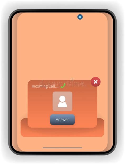 Orange Themed Smartphone Interface Illustrating Incoming Call