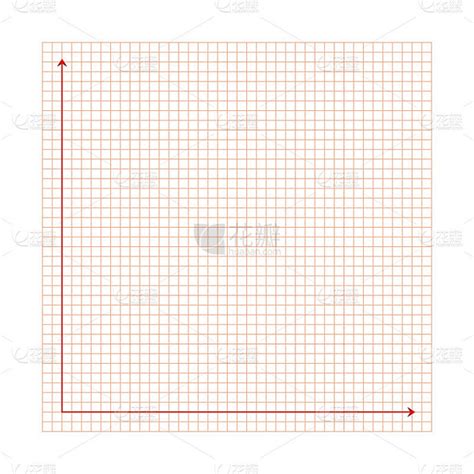 方格纸。数学图形。笛卡尔坐标系有x轴，y轴。带有颜色线的方形背景。几何图案供学校、教育。衬空白透明背