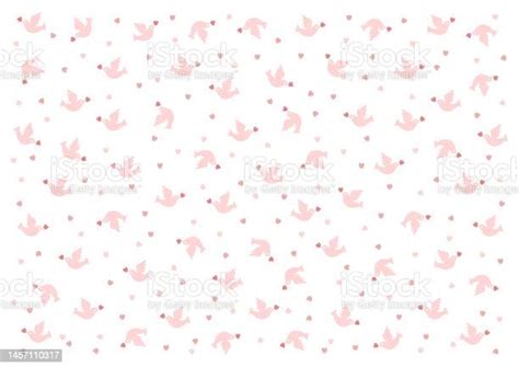 분홍색 비둘기와 하트 패턴이 있는 배경 그림 원활한 배경 패턴입니다 벡터 그림입니다 Publicity Event에 대한 스톡