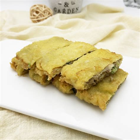 心思源葱花肉特色食材酒店美食豆腐皮葱花饼油炸半成品葱花肉饼 虎窝淘