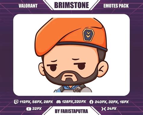 Brimstone Valorant Twitch Emotes Chibi Brimstone Valorant Twitch