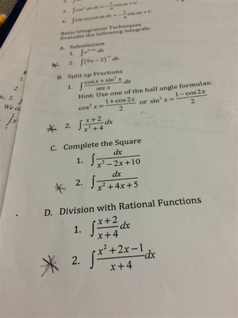 solved basic integration techniques evaluate the following
