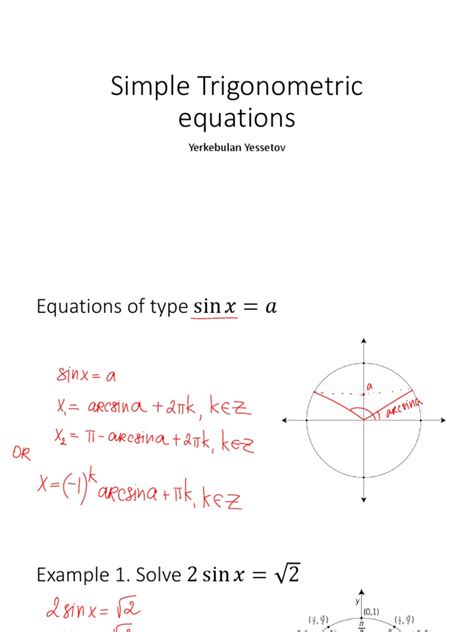 Trig Equations Pdf