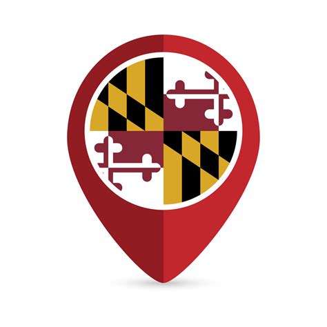 Map Pointer With Flag Maryland State Vector Illustration 15260500 Vector Art At Vecteezy