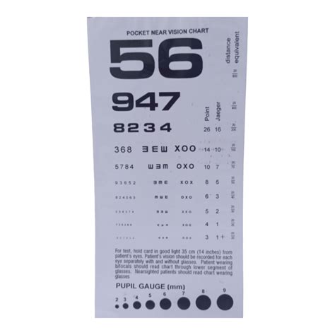 Pocket Snellen Chart Jeagers Chart Lazada Ph