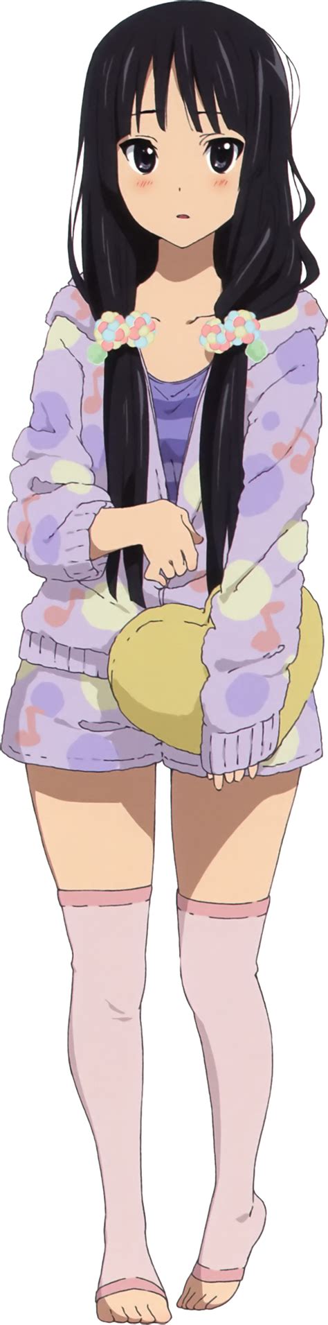 Safebooru 1girl Absurdres Akiyama Mio Barefoot Black Eyes Black Hair