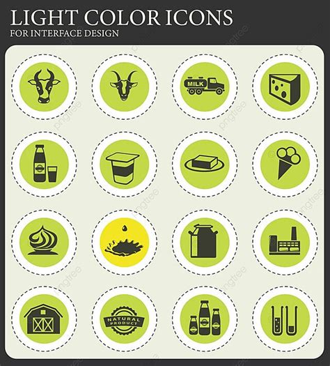 Milk Industry Icons Merchandise Food Processing Plant Business Vector Merchandise Food