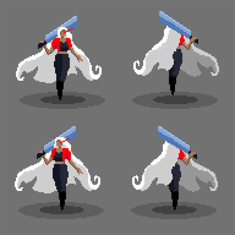 full sprite hovering idle animation character r pixelart