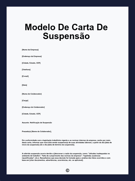 Modelo De Carta De Suspensão
