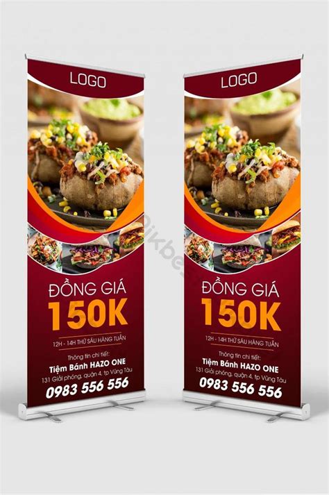 Standee Promotes Red Brown Bakery Psd Free Download Pikbest