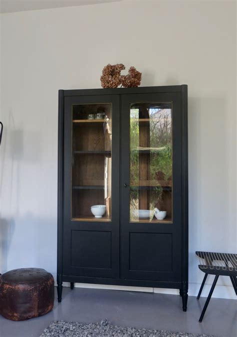 ARMOIRE VITRÉE ANCIENNE Noire MEUBLES VINTAGE PATALUNA Chinés dénichés et délurés Home