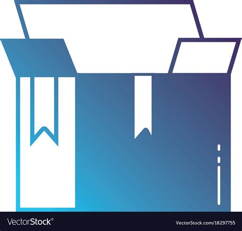 Silhouette Box Package Object Open Design Vector Image