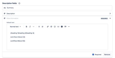 Create Table In Field Of Issue Type In Project Set