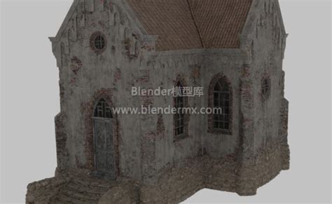 Blender 陈旧中世纪教堂3d模型素材资源下载 Blender模型库