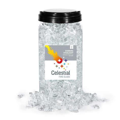 Celestial Fire Glass 1 2 In 10 Lbs Diamond Starlight Clear Tempered