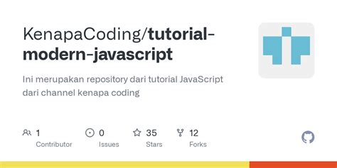 GitHub KenapaCoding Tutorial Modern Javascript Ini Merupakan Repository Dari Tutorial