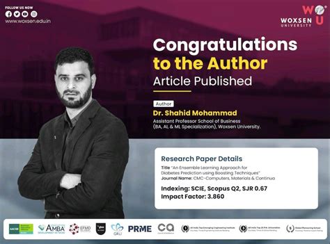 Shahid Mohammad Ganie On Linkedin Woxsen University Research Impact Ai Research Centre