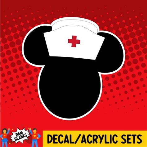 Nurse Girl Mouse Decal And Acrylic Shape Da01146 Bam Blanks And More