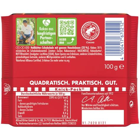 Ritter Sport Dunkle Voll Nuss 10x 100g Best In Food