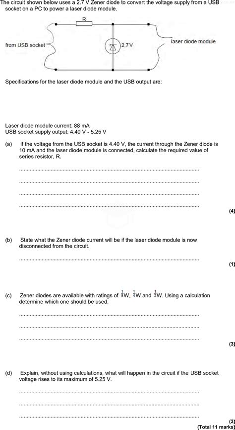 Zener Diode Questions And Answers