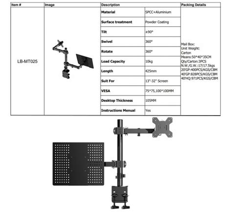 Base Soporte Doble Para Port Til Y Monitor Graduable