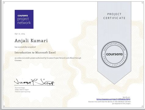 Anjali Kumari On Linkedin Excel Certification