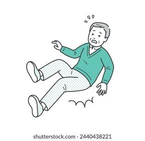 Illustration Elderly Man Falling Falling On Stock Vector Royalty Free