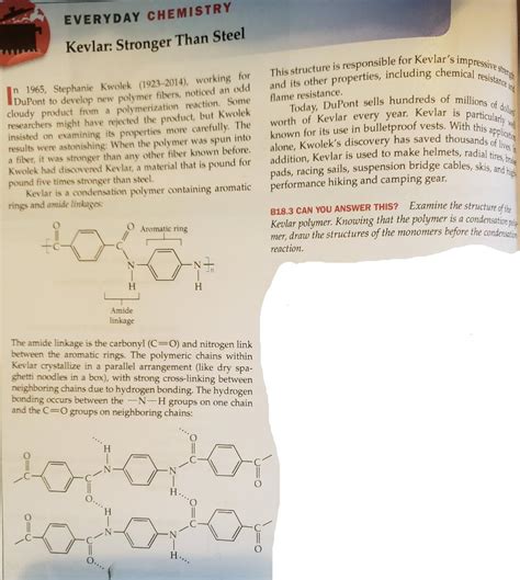 Solved Examine The Structure Of The Kevlar Polymer Knowing