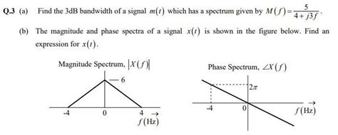 Solved 23 A Find The 3 Db Bandwidth Of A Signal Mt