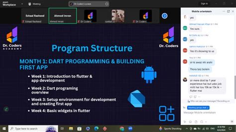 Eshaal Rasheed On Linkedin Attended Dr Coders Todays Orientation Session On Flutter App