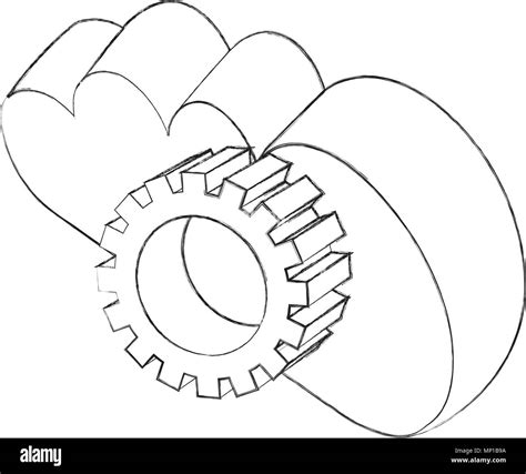 Cloud Computing Gear Work Stock Vector Image And Art Alamy