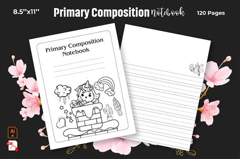 Primary Composition Notebook Interior Graphic By Graphinize