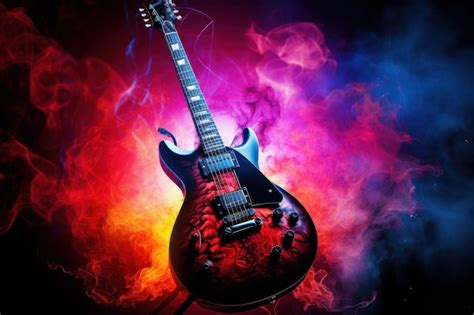 Premium Ai Image Electrifying Electric Guitar Background Sound Wood