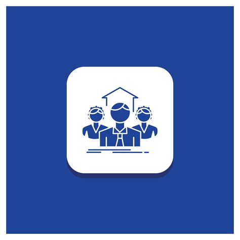 Blue Round Button For Team Business Teamwork Group Meeting Glyph Icon 13047319 Vector Art At