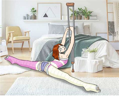 Sarahs Crutch By Excilion On Deviantart Full Body Cast Long Leg