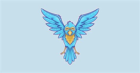 Letter T Bird Cute Blue Alphabet Animal Illustration Beautiful Bird