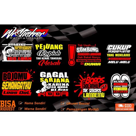 Jual TERMURAH SKOTLET STICKER CUSTOM CUTTING KATA PINTU KACA BODY MOBIL