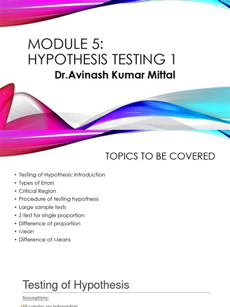 Module 5 Pdf Statistical Hypothesis Testing Statistical Significance