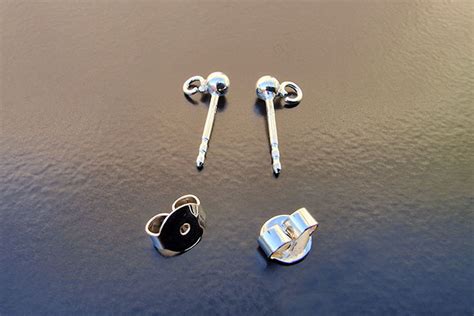 Ohrstecker mit Kugel inkl Ohrmutter 925 Silber 2Stück Art Clay