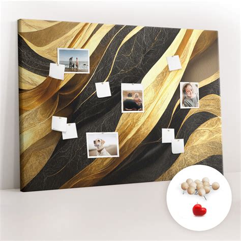 Wielka Tablica Korkowa 100x140 cm z grafiką Elegancka abstrakcja Drewniane Pinezki Coloray