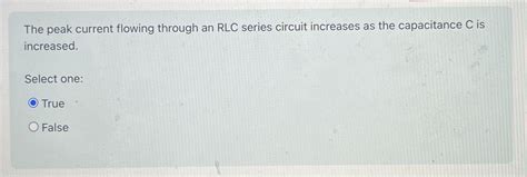 Solved The Peak Current Flowing Through An RLC Series Chegg Com
