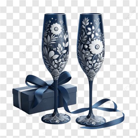 3d Royal Blue Wedding Glasses And Cake Serving Set Blue Wedding