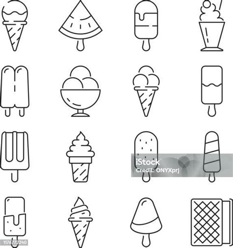 아이스크림 아이콘입니다 초콜릿 바닐라 스무디 벡터 라인 기호에서 우유 맛있는 음식 아이스크림을 흔들어 과일 요구르트 토핑 때리기에 대한 스톡 벡터 아트 및 기타 이미지