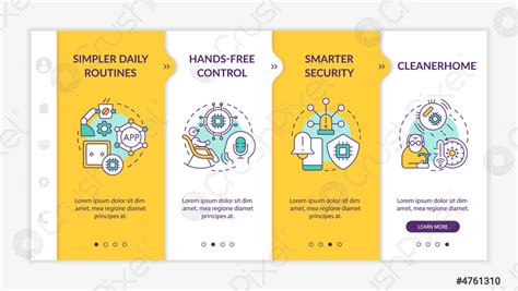 Smart Technology Advantages For Older Adults Yellow Onboarding Template Stock Vector 4761310