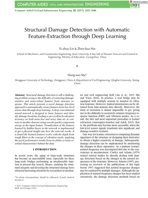 Computer Aided Civil Eng 2017 Lin Structural Damage Detection